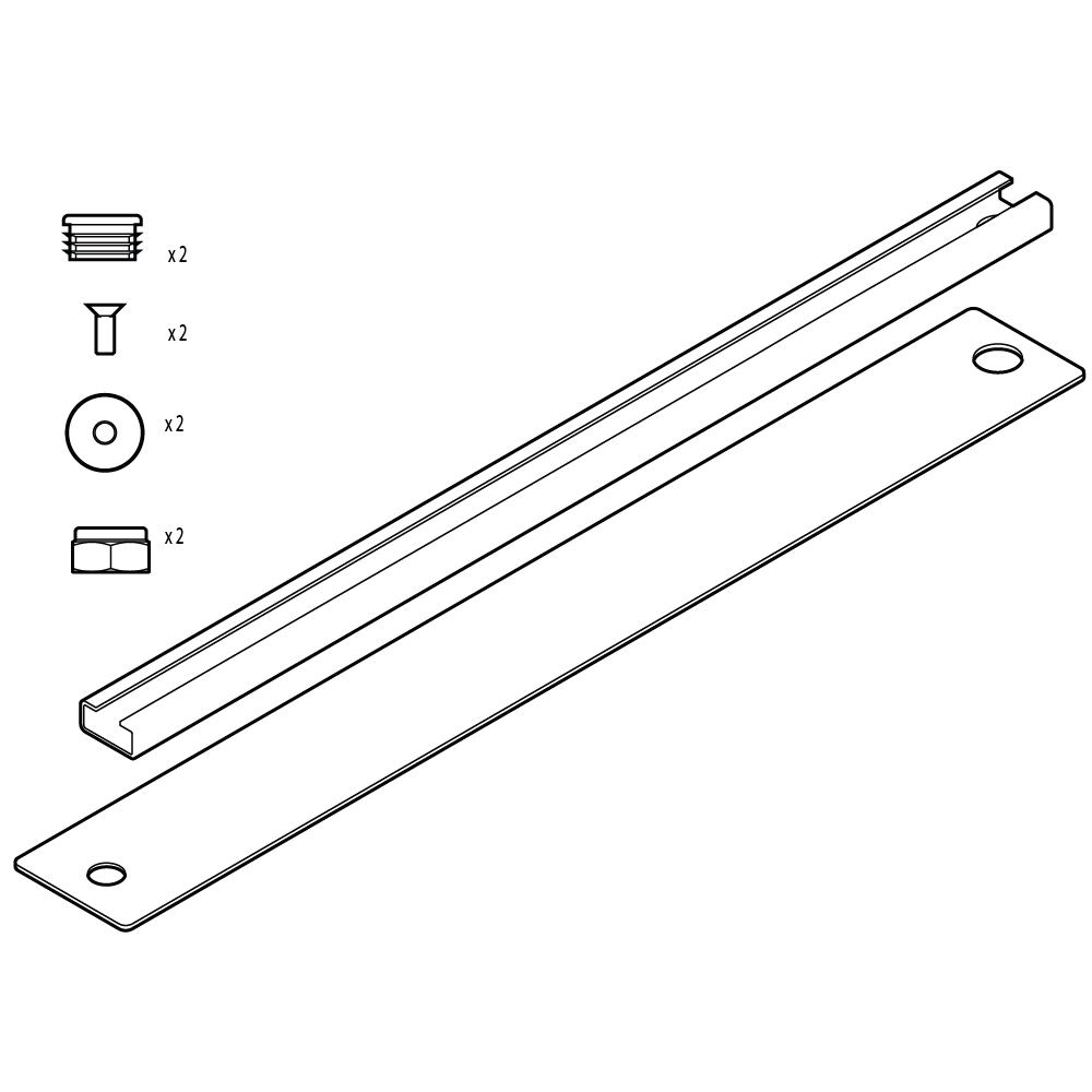 VTL - Standard Track Kit 417mm - screws & caps included - V-Trak